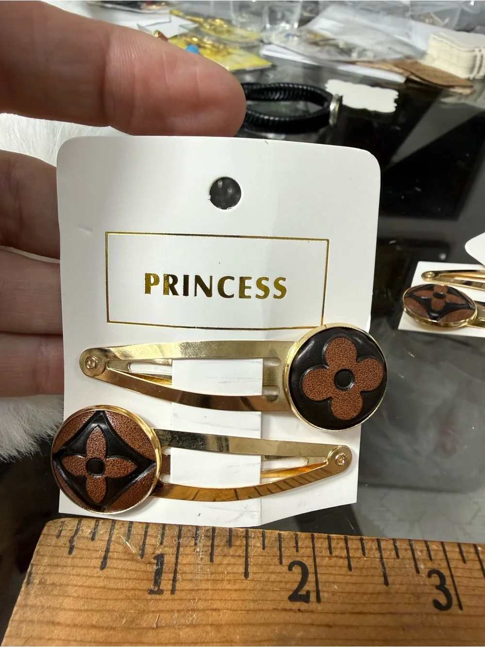 Louis Vuitton | Accessories | Louis Vuitton Goldtone Hair Clips Reverse ...